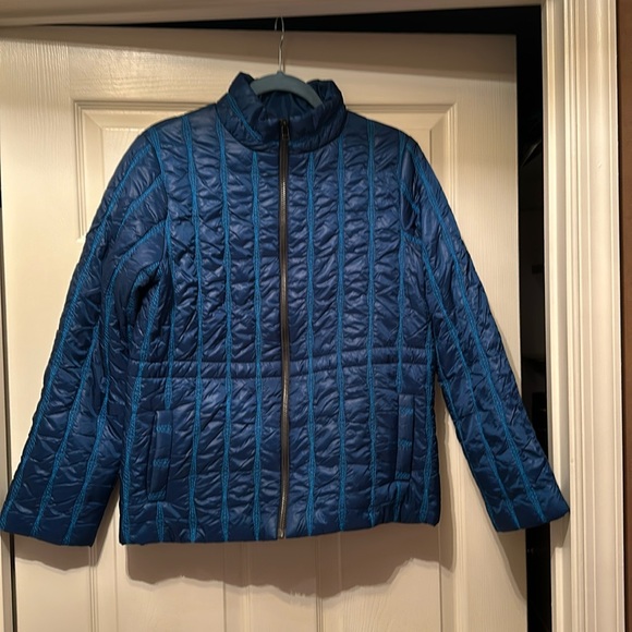 CAbi | Jackets & Coats | Cabi Poseidon Blue Quilted Puffer Jacket ...